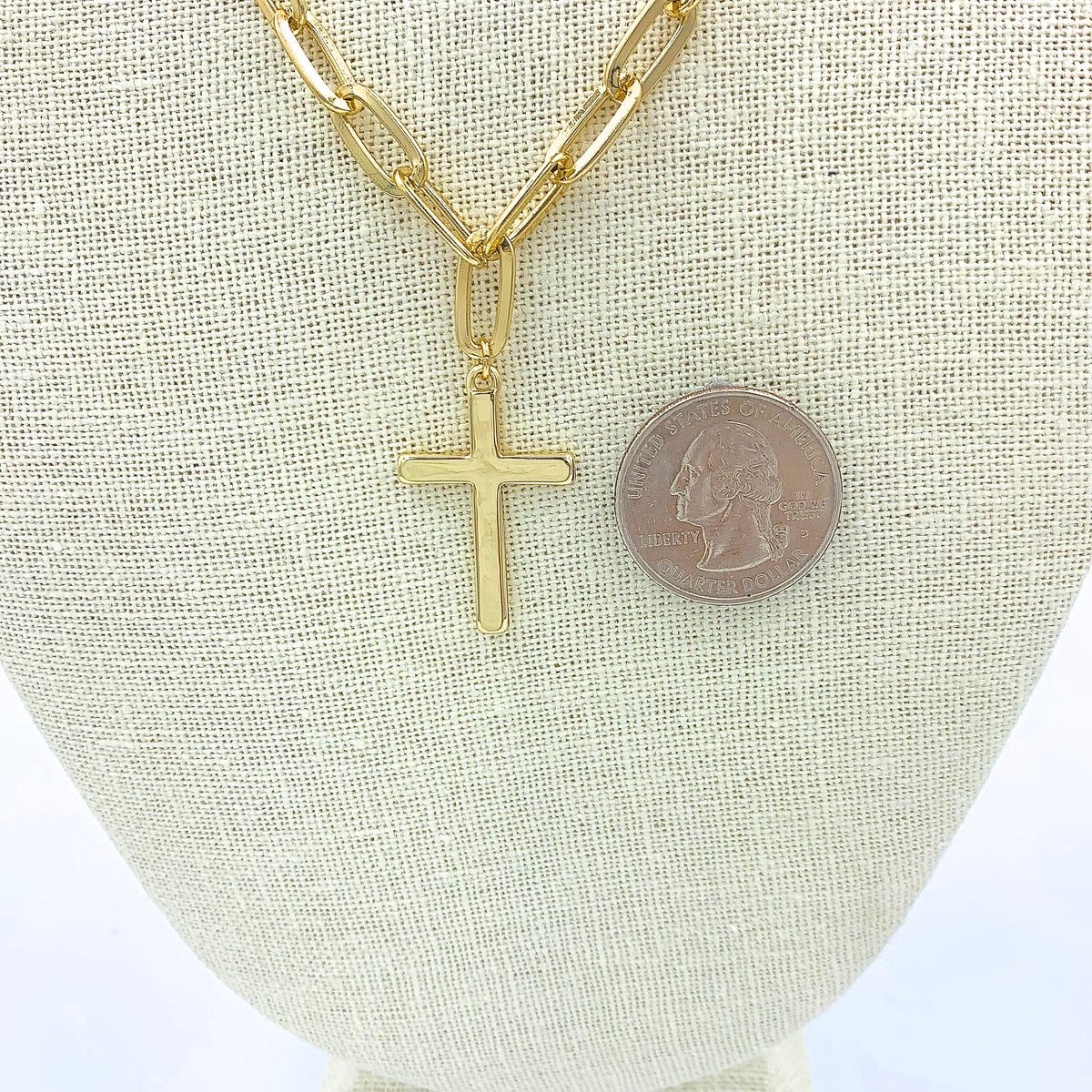 Paperclip Chain Cross Necklace, 20" w/ 3" Extension - Style 1 – Park ...